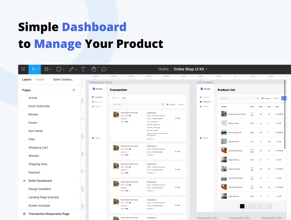 高级网上商城UI套件&仪表板设计-AxureUX